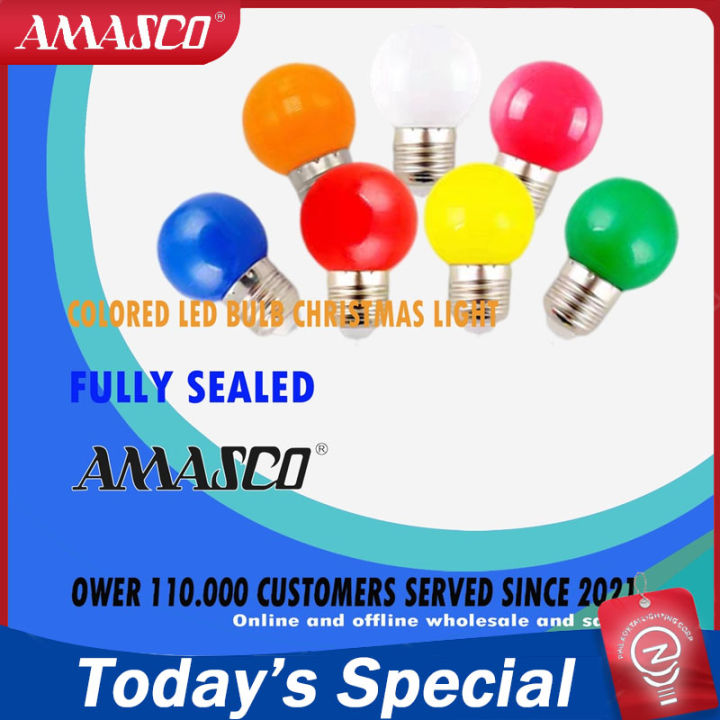 Led Coloured Bulb Christmas Lights Green Yellow Red Blue 5W Color Light ...