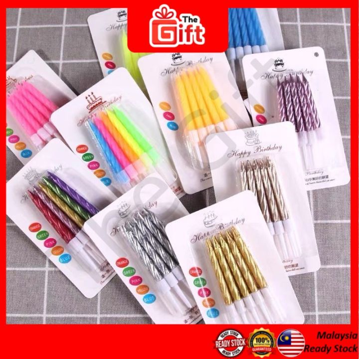 The Gift 10pcs/set Cake Candle Basic Metallic Bright Colours / Birthday ...