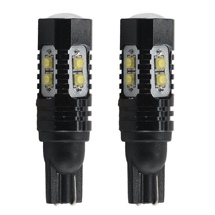(QSAF) 2Pcs T10 LED Bulbs Canbus Fog Lamp 10W 10SMD 921 912 6000K Car ...
