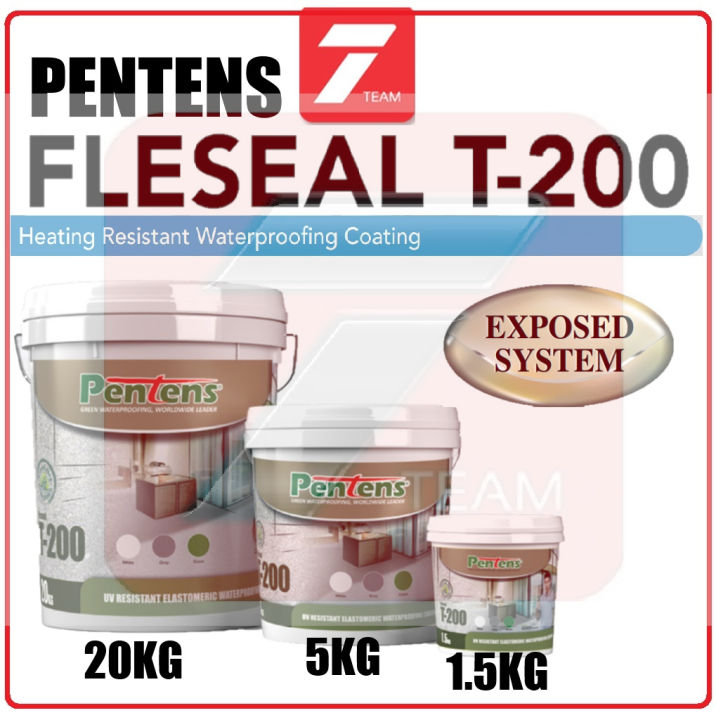PENTENS FLESEAL T-200 UV Resistant Elastomeric Waterproofing Coating ...