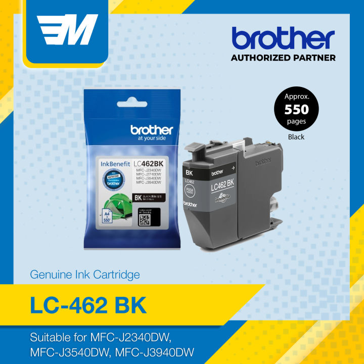 Brother LC-462BK Black Genuine Ink Cartridge (550 page yield) | Lazada PH