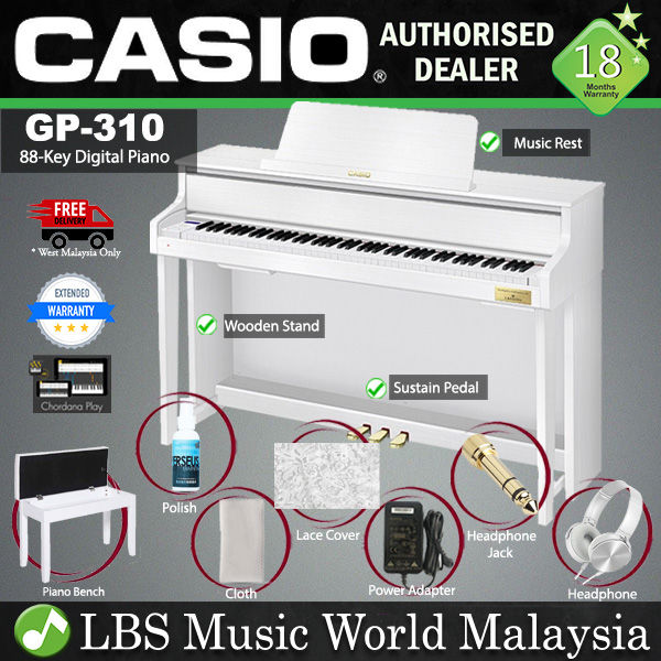 Casio GP-310 Celviano 88 Keys Grand Hybrid Digital Piano - White (GP310 ...