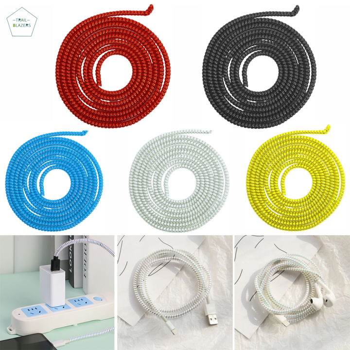140CM Colorful Laser Soft TPU Spiral USB Charger Cable Cord Protector ...
