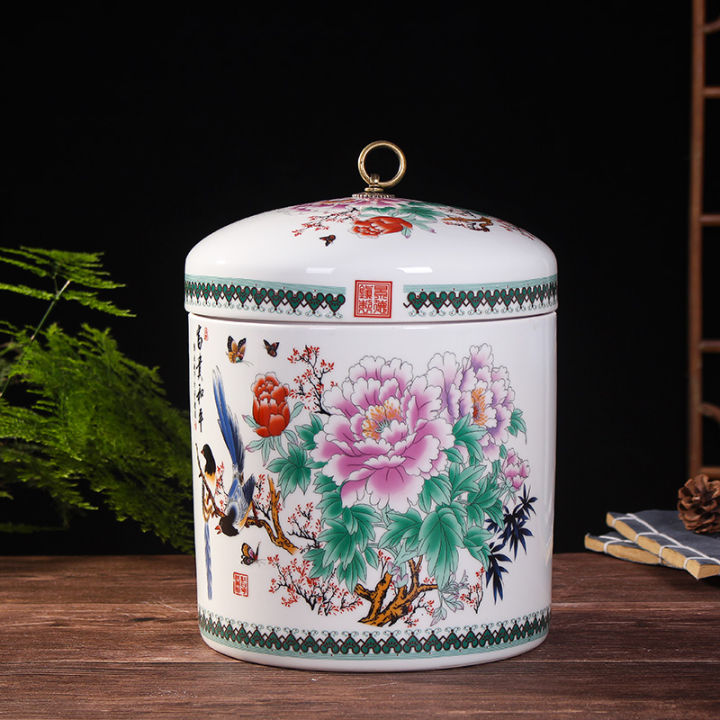 Jingdezhen ceramic rice jar 10 kg rice barrel sealed with lid rice ...