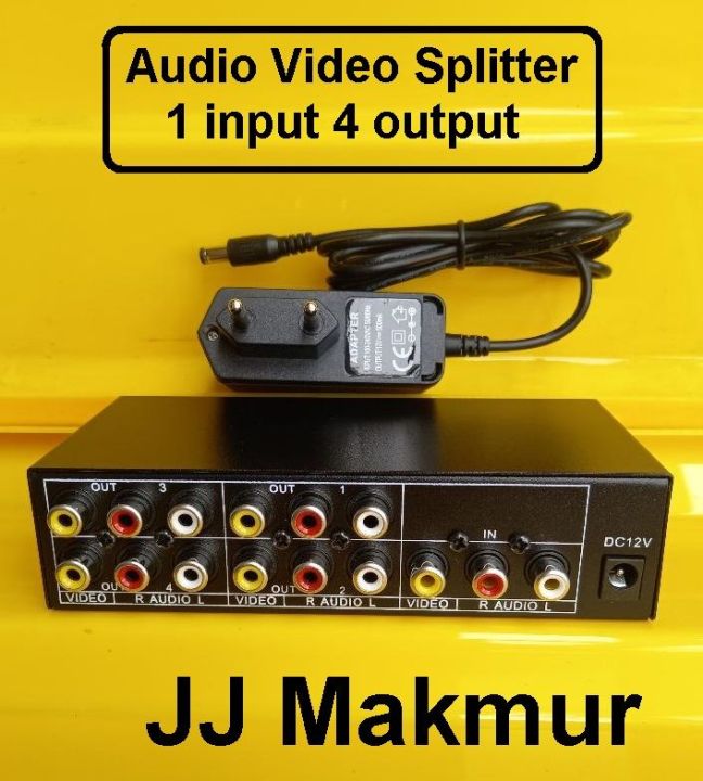 Splitter RCA Audio VIdeo 1 input 4 output AV cabang 4 load port - Spliter dvd ke tv 1in 4out ...