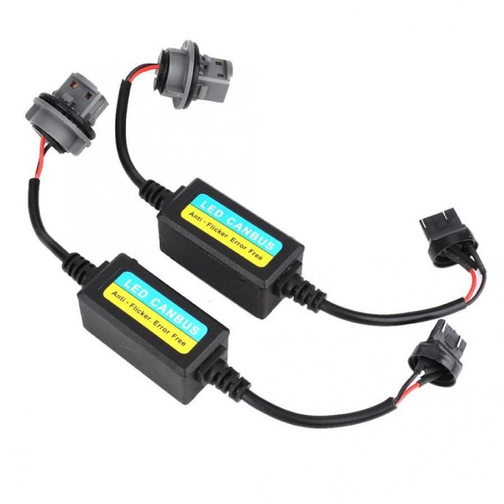 2pcs Led Headlight Bulb T20 7443 Canbus Resistor Anti Flicker Harness ...