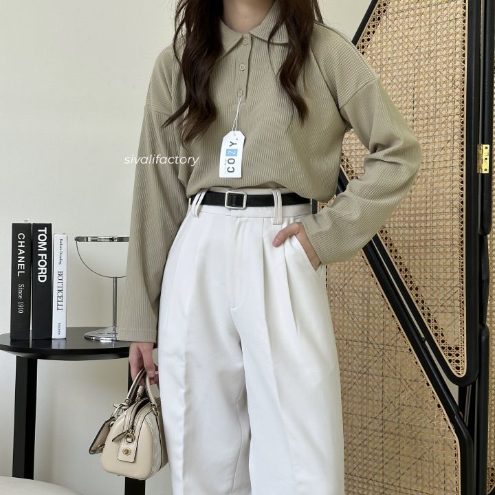 Sivali Factory Rumi Top 7733 || Polo Shirt Atasan Wanita Longsleeve ...