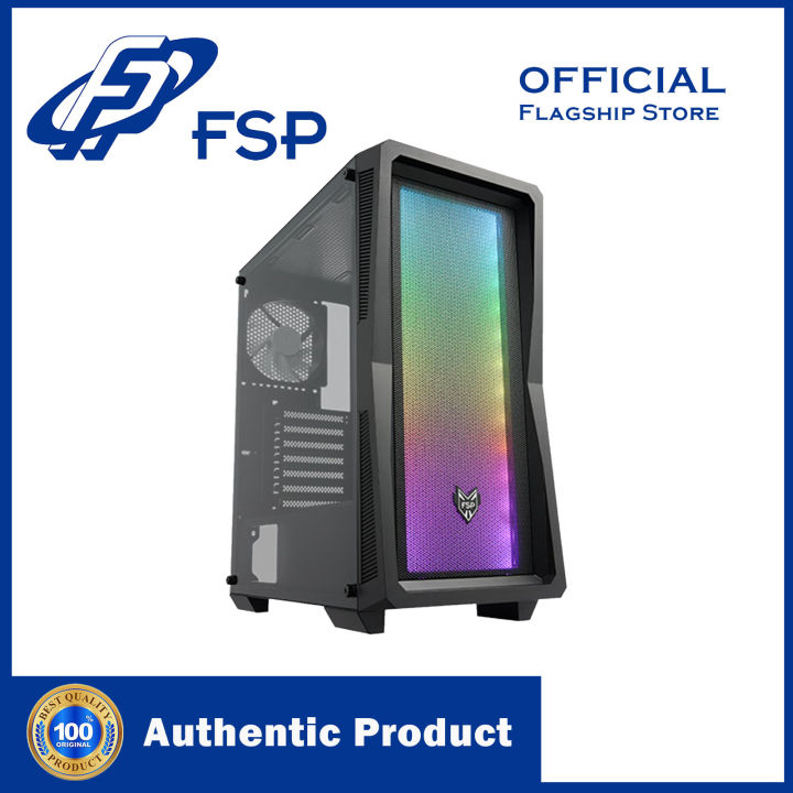 FSP CMT212A TG ATX Black Mid Tower Case w/ 4x120mm Fan | Lazada PH