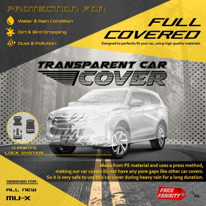 Body Cover Sarung Mobil Plastik TEBAL All New Isuzu MUX WATERPROOF Anti ...