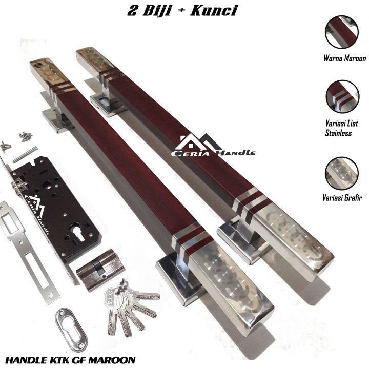 handle pintu panjang tebal kotak minimalis coklat gelap - gagang ...