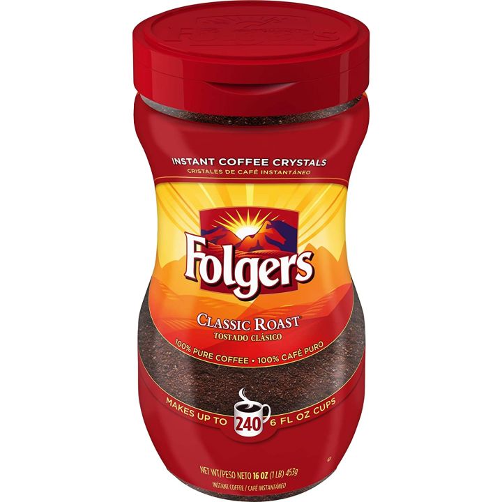 Folgers classic Roast Instant coffee crystals /453 g | Lazada PH
