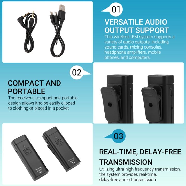 Wireless Earphone Monitoring System Professional IEM Stereo Transmitter ...