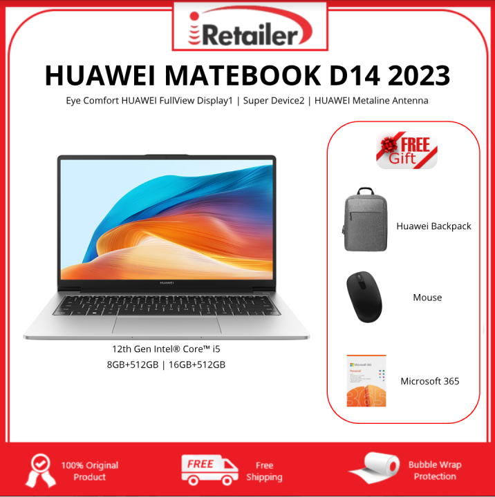 Huawei MateBook D14 2023 | 2024 - 100% Original Huawei Malaysia Warranty | Lazada