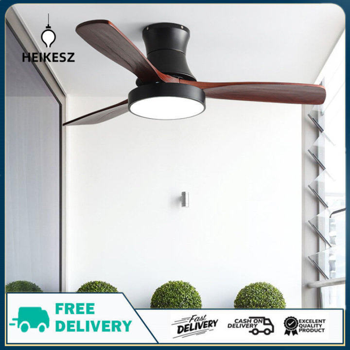 HEIKESZ Large Wind Nordic Solid Wood Fan Lamp Dining Room/Living Room ...