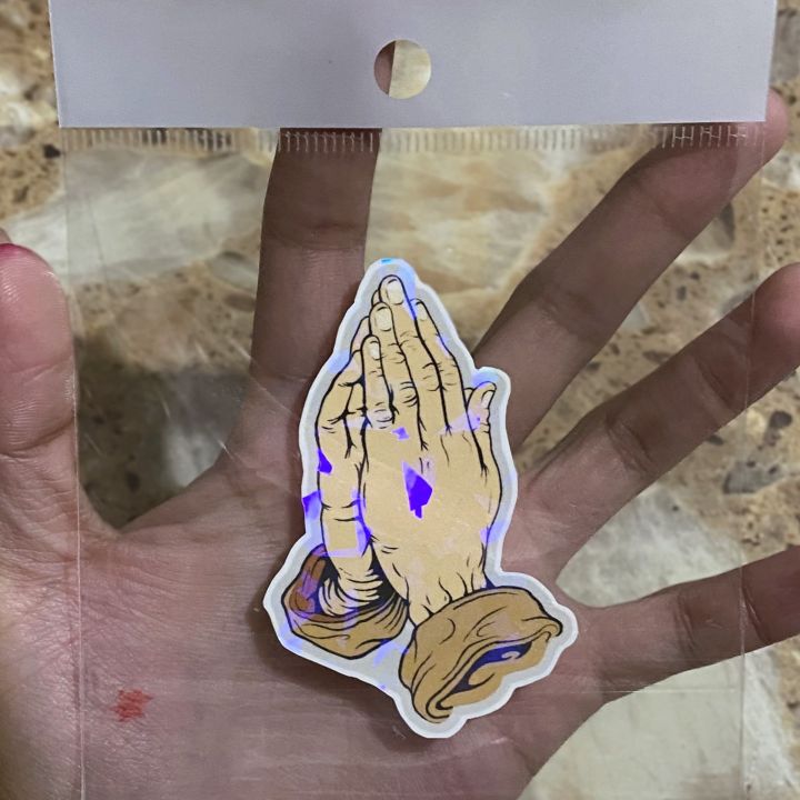 sticker praying hands holy decal waterproof sticker decal laptop ...