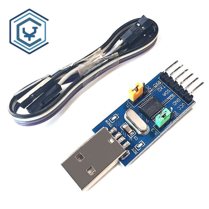 1PCS CH341T two-in-one module USB to I2C IIC UART USB to TTL single-chip serial port downloader ...