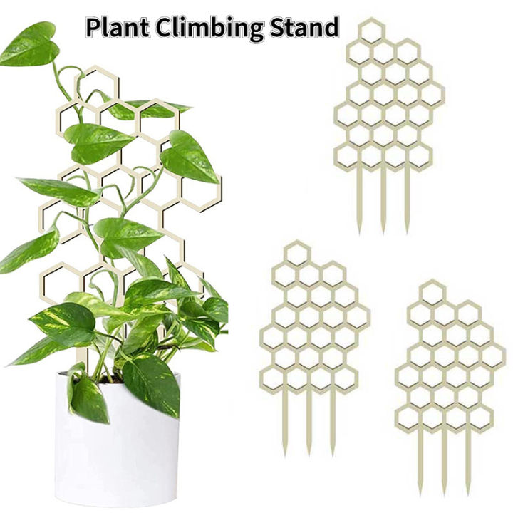 1/3Pcs Wooden Honeycomb Plant Climbing Stand Creative Lattice Climbing ...