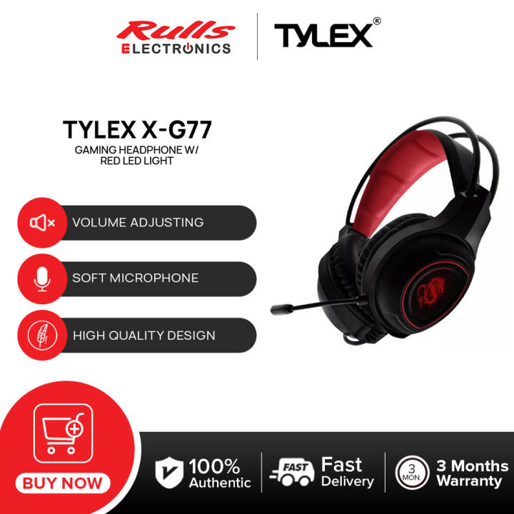 TYLEX X-G77 LED Gaming Headphones w/ Built-in Microphone Full Size Over ...