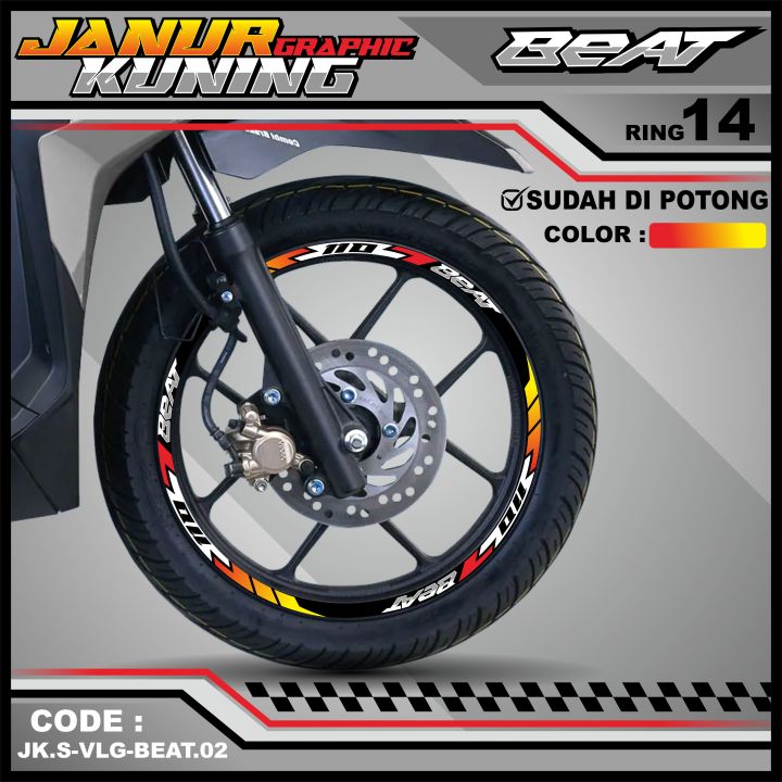 Stiker-cutting VELG BEAT/variasi velg lis velg ring -14 custom HONDA ...