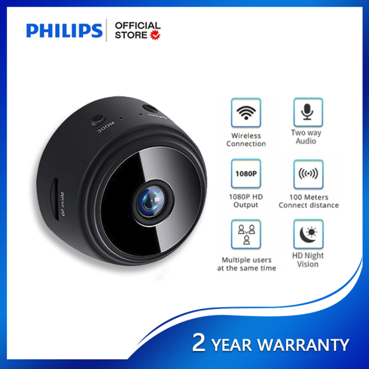 PHILIPS 1080P HD Mini Portable CCTV Camera Wireless Home Surveillance ...