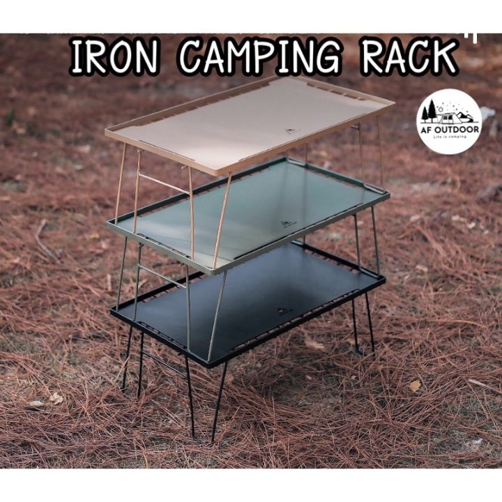 พร้อมส่งIron Camping Rack แผ่นต่อ โต๊ะIGT ชั้นวางของแคมป์ปิ้งพับได้ ...