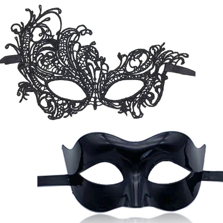 Hit costume ball party lace eye patch black suit Halloween show half ...