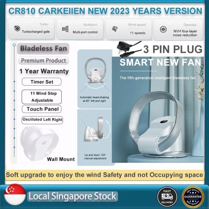 Carkiien Bladeless Fan 2025 5th Generation Smart Cooling Wall Mount and ...