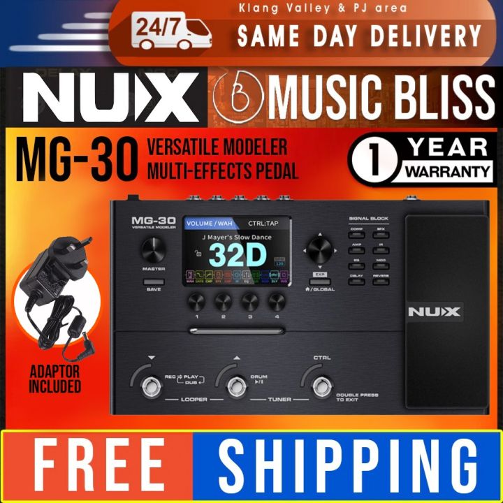 * Same day delivery * Nux MG-30 versatile modeler multi-effects pedal ...