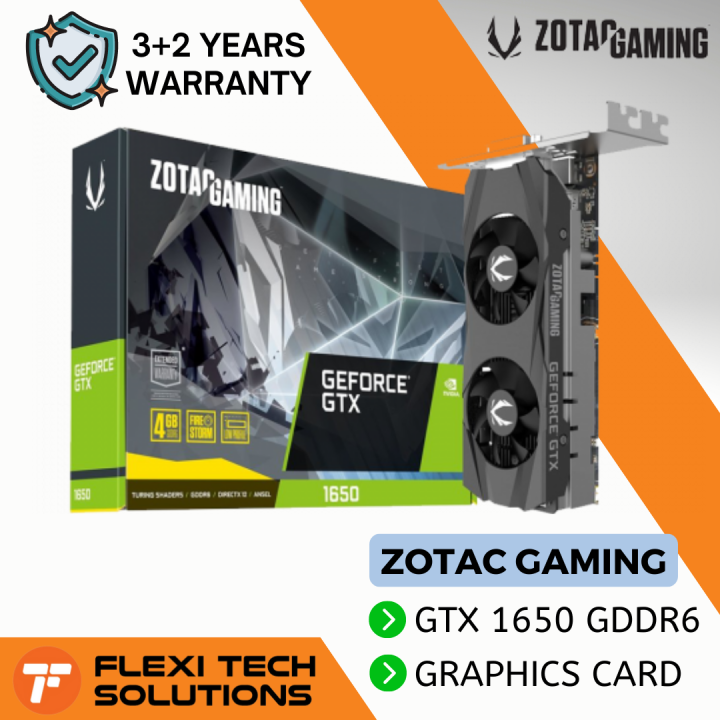 Flexi Tech ZOTAC GAMING GeForce GTX 1650 Low Profile GDDR6 4GB GPU Graphics Card | Lazada