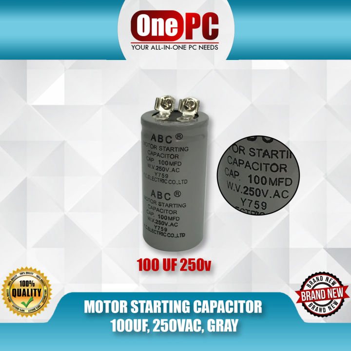 MOTOR STARTING CAPACITOR 100UF, 250VAC, GRAY | Lazada PH