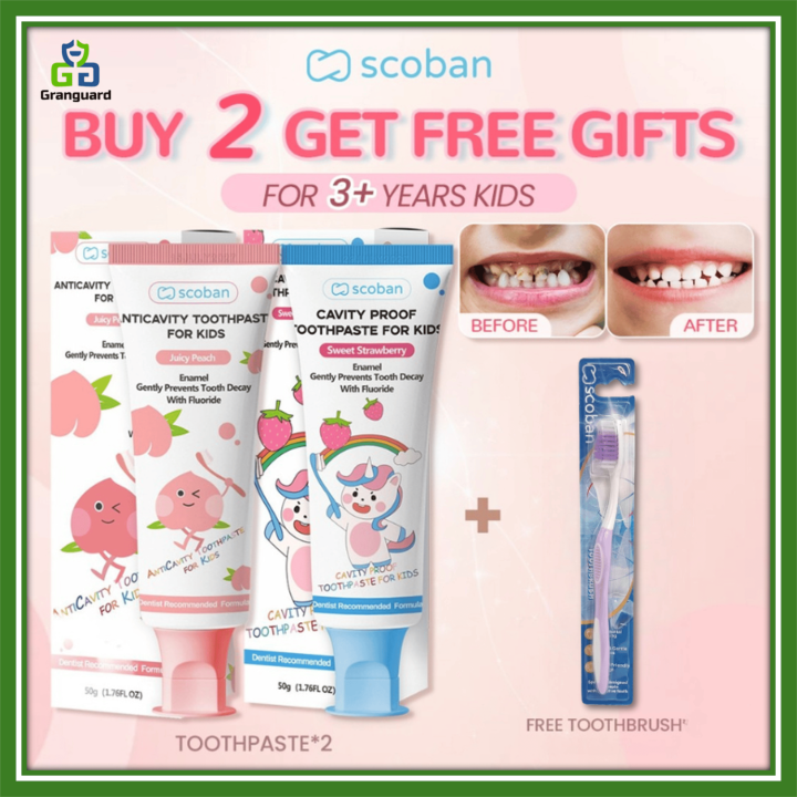 Scoban Anticavity Toothpaste For 3+ Years Kids Whitening and Preventing ...