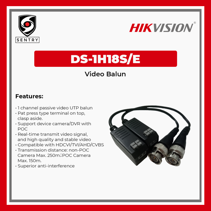HIKVISION DS-1H18S/E VIDEO BALUN | Lazada PH