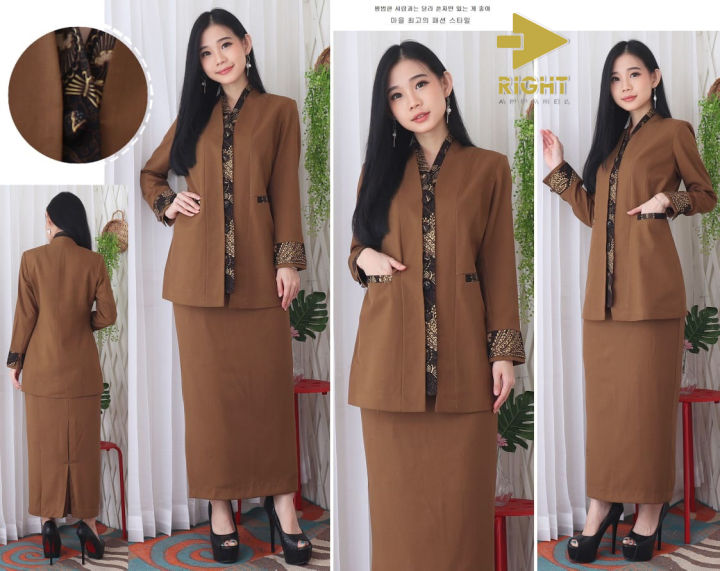 Jas Blazer Wanita Lynelle Collection Pemda Aceh / Coklat Tua /Khaki Tua ...