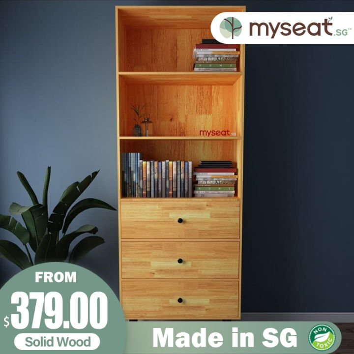 [Bulky] MYSEAT.sg STEGO Solid Wood Book Shelf customisable local handcrafted toxic-free | Lazada ...