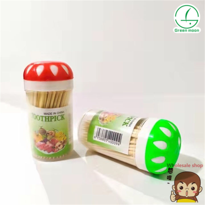 Green Moon Bamboo toothpicks dual tip floss stick wooden per pcs [ B5 ...