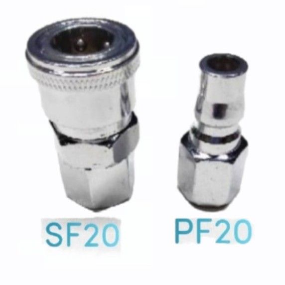 Quick Coupler SET Sambungan Connector Kompresor Angin SF20 PF20 1/4 ...