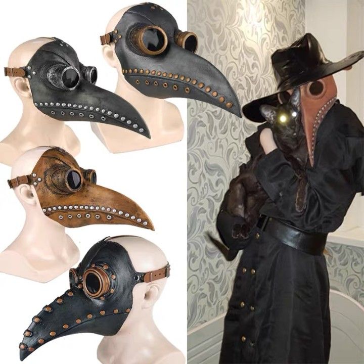 【HOT SALE】Plague Bird Beak Doctor Mask Steampunk Scary Long Nose Birds ...
