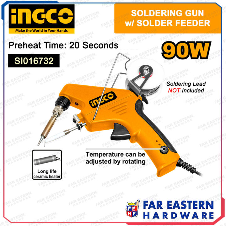 INGCO Electric Soldering Iron Gun w/ Solder Feeder 90W SI016732 INHT ...