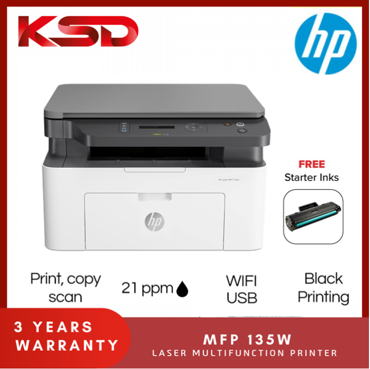 HP Laser MultiFunction Printer MFP 135a/135w - Print, Copy, Scan, Business Printer (4ZB82A ...