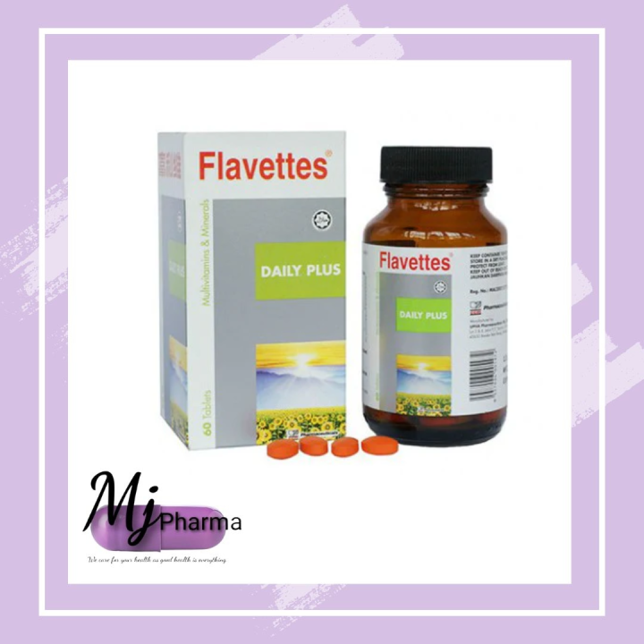 Flavettes DAILY PLUS Multivitamins & Minerals 60 Tablets | Lazada