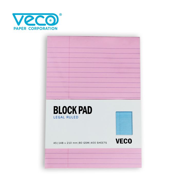Veco Paper Block Pad Legal Ruled 6x8.5in 400sheets (1pc) | Lazada PH