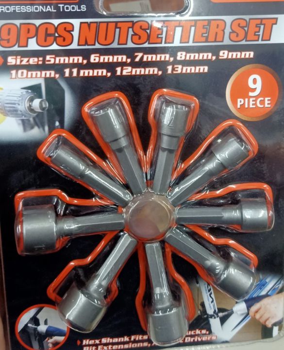 PROFESSIONAL TOOLS 9 PCS NUT SETTER SET | Lazada PH