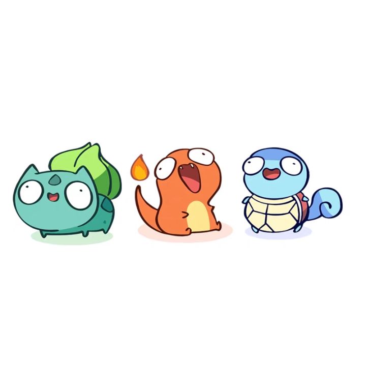 Pokemon Sticker Pikachu Psyduck Squirtle Reflective Stickers Cartoon ...