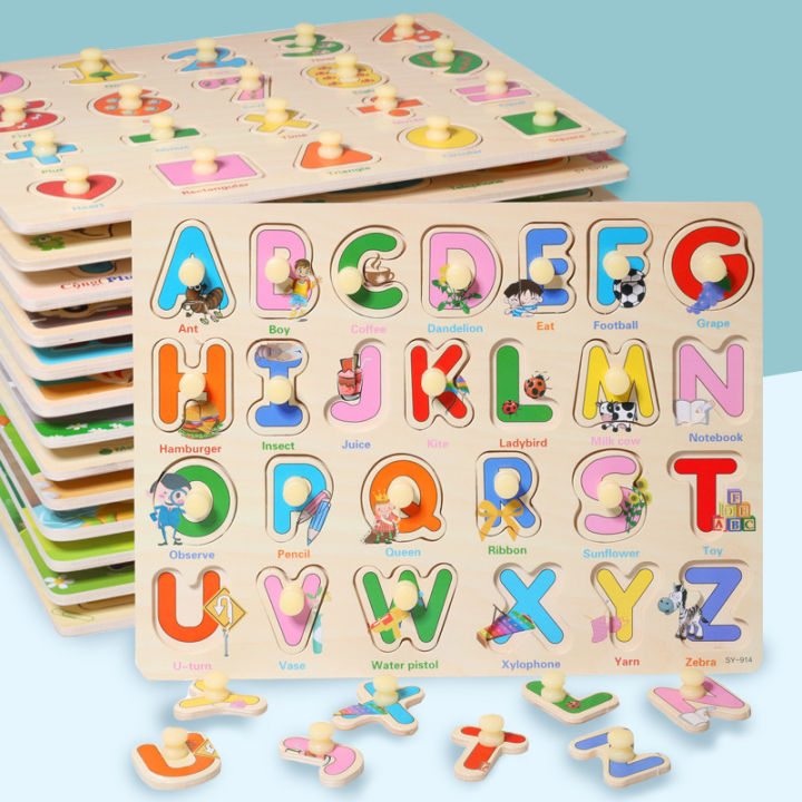 Baby Care Hot Selling Wooden Learning Toys Early Education Alphabet ABC ...