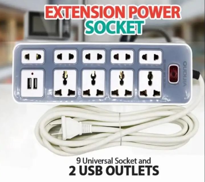 Glm Original Heavy Multifunction Socket Plug Universal Socket Power Strip With 9 Power Socket