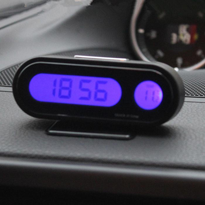 Auto Dashboard Portable 2 in 1 Car Digital LCD Clock Temperature ...