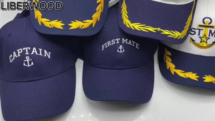 LIBERWOOD Captain First Mate Cap เครื่องแต่งกาย Navy Marine Admiral ...