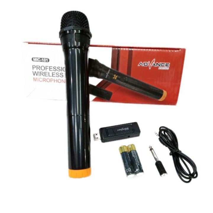 Microphone wireless Advance 101 Mic Karaoke Single Tanpa Kabel | Lazada ...