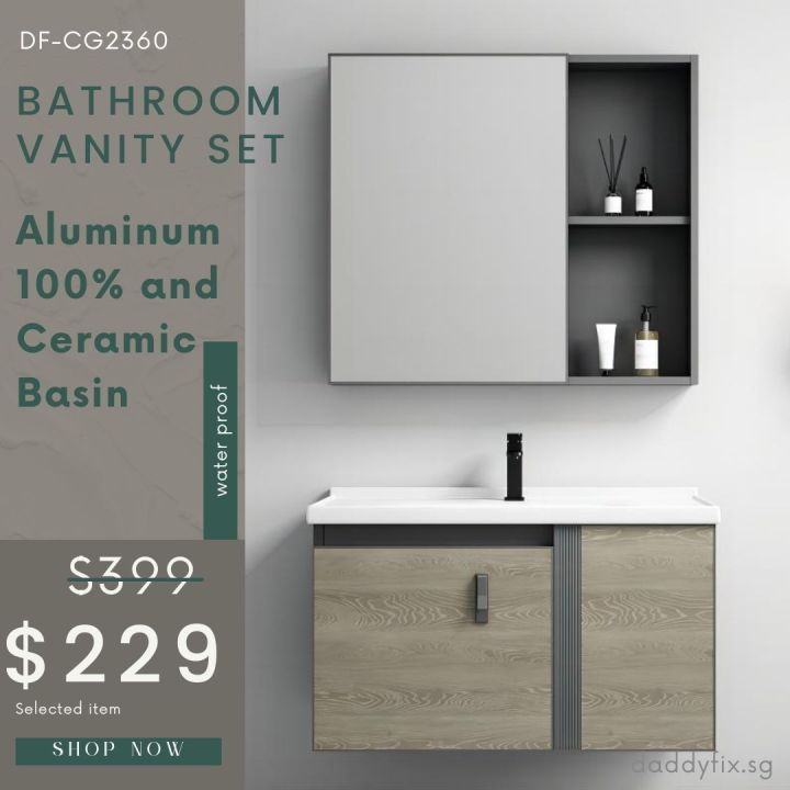 SG /Stocks 60cm vanity basin Bathroom Basin Vanity Set/Waterproof ...