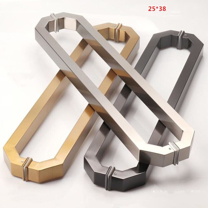 Thickened 304 stainless steel square tube door handle glass door handle ... Thickened 304 stainless steel square tube door handle glass door handle ...